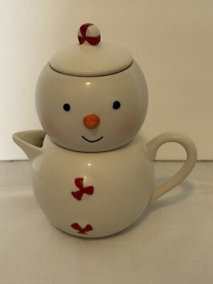 Hallmark Snowman Stacking Cream and Sugar Peppermint buttons and lid ...