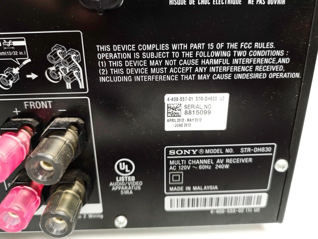 Sony STR DH830 7.1 Channel 140 Watt Receiver for sale online | eBay