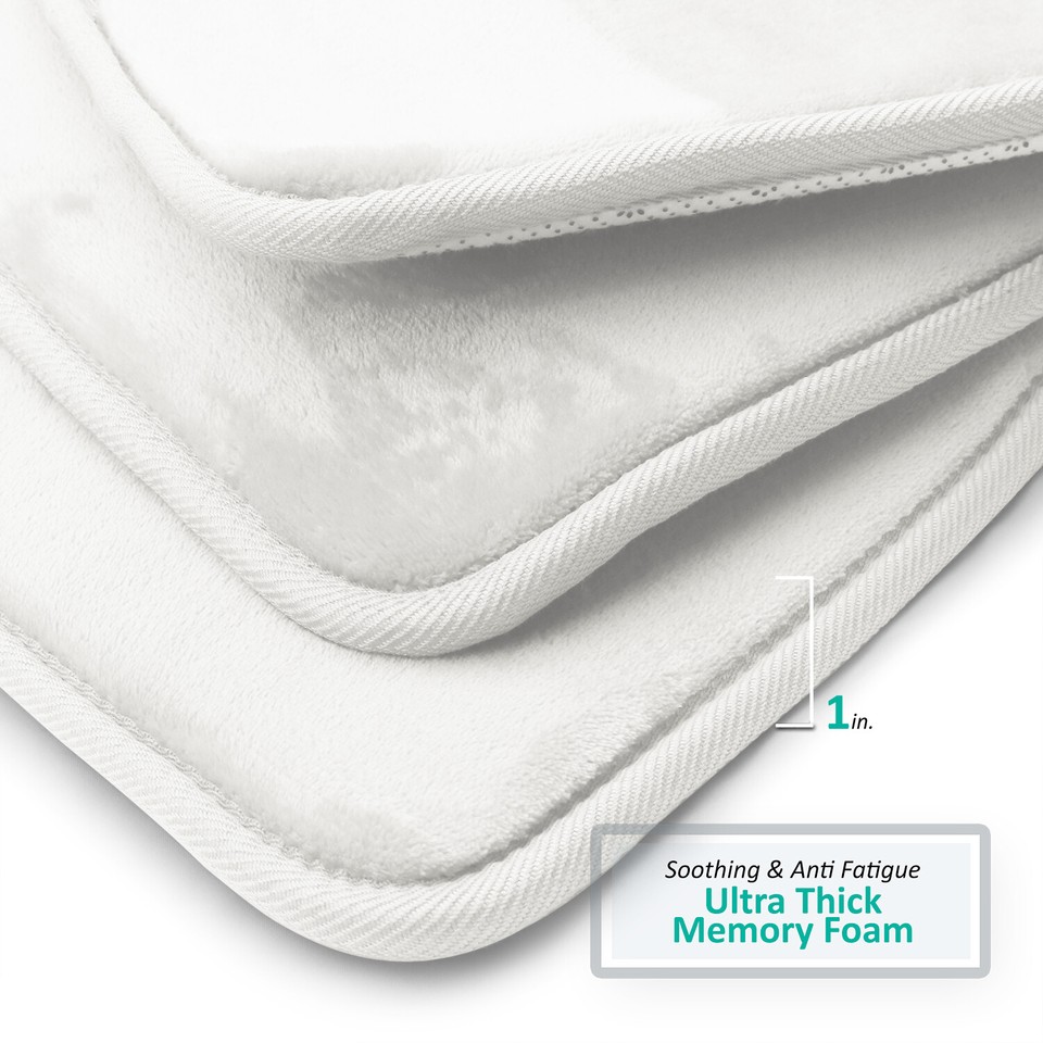 3PC Bathroom Rug Memory Foam Bath Mat Set - Small Large and Contour ...
