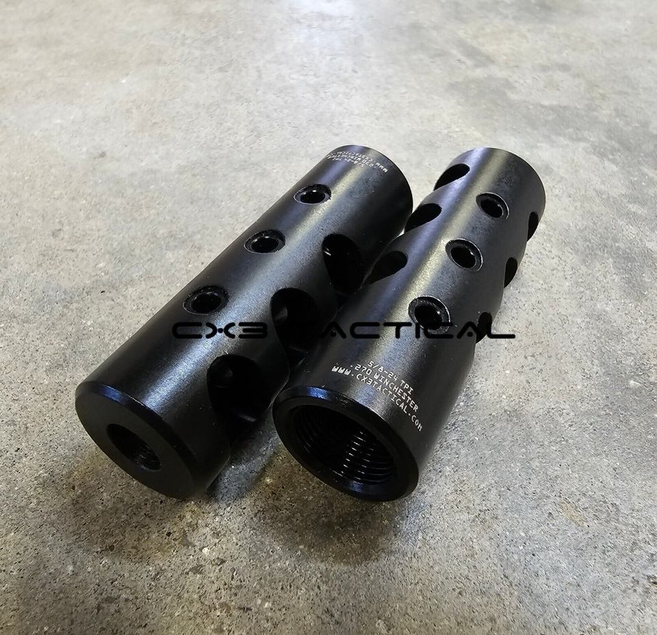 .270 Muzzle Brake Compensator 5/8-24 TPI Crush Washer 5/8x24 Black Comp ...