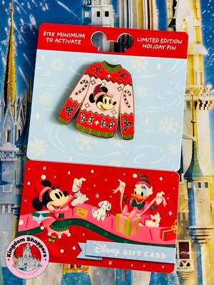 2024 Disney Parks Holiday Christmas Sweater Minnie Mouse Gift Card & LE ...