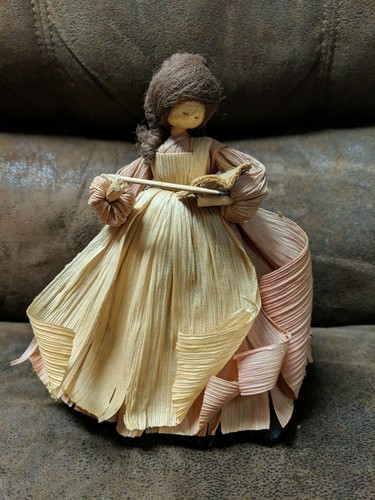 CORN HUSK DOLL Handmade Choir Woman or Teacher Folk Art VINTAGE | eBay