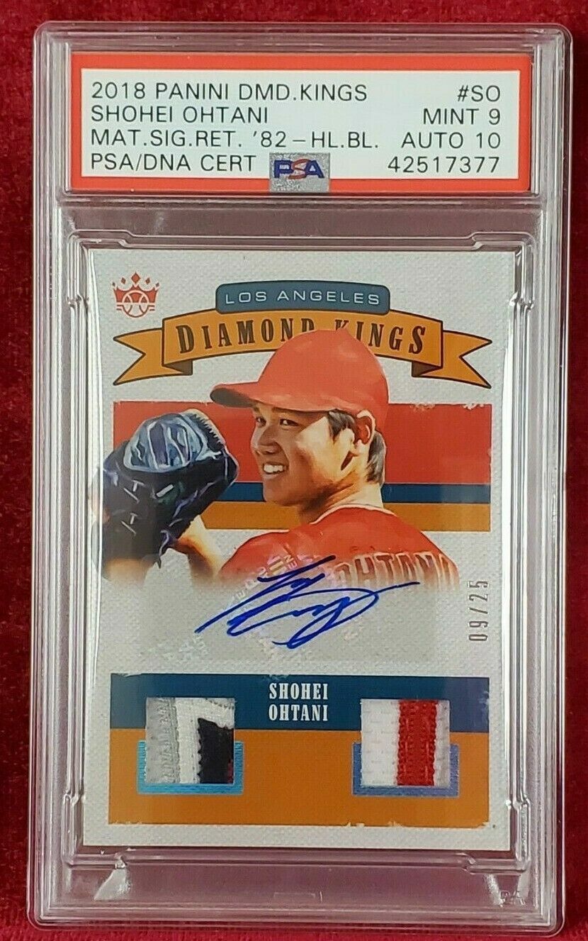 2018 PANINI DMD. KINGS SHOHEI OHTANI- AUTO/DUAL PATCH-PSA 9/10-CARD ...