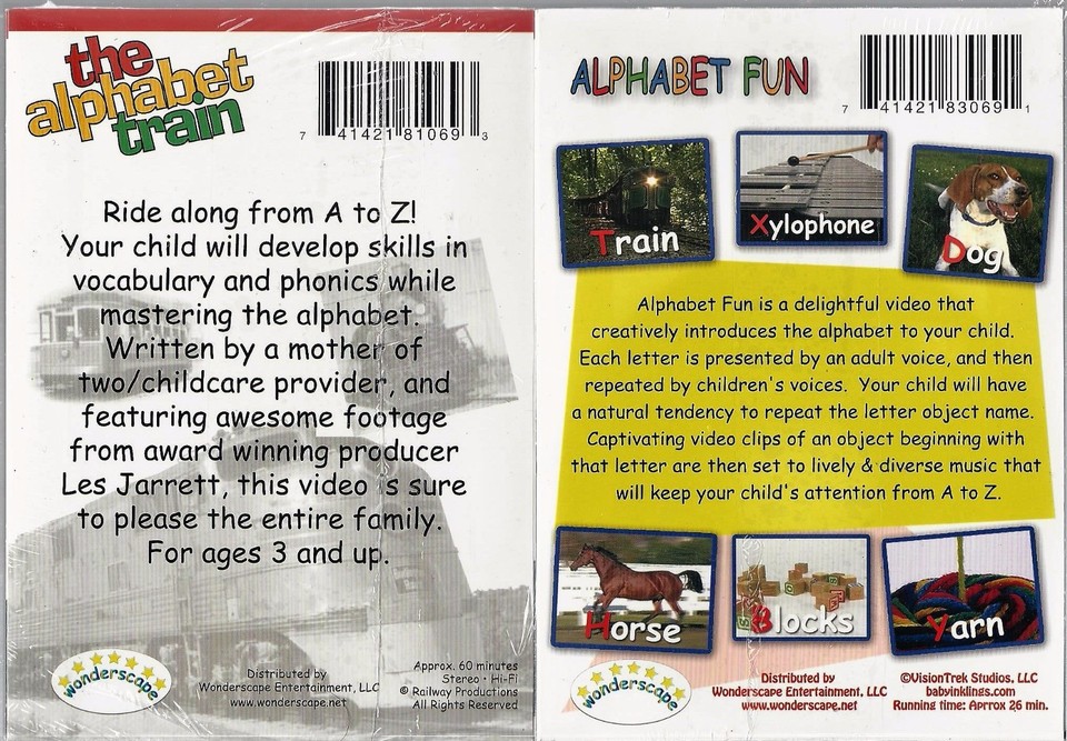 2 DVD-SET THE ALPHABET TRAIN ABC'S & ALPHABET FUN MUSICAL JOURNEY A to ...