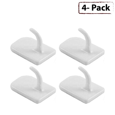 SELF ADHESIVE STICK ON CENTRE HOOKS FOR NET CURTAIN WIRE WHITE ( pack ...