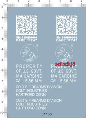 Super Detail Up M4 QR code Markings Logo Model kit Water Slide Decal ...