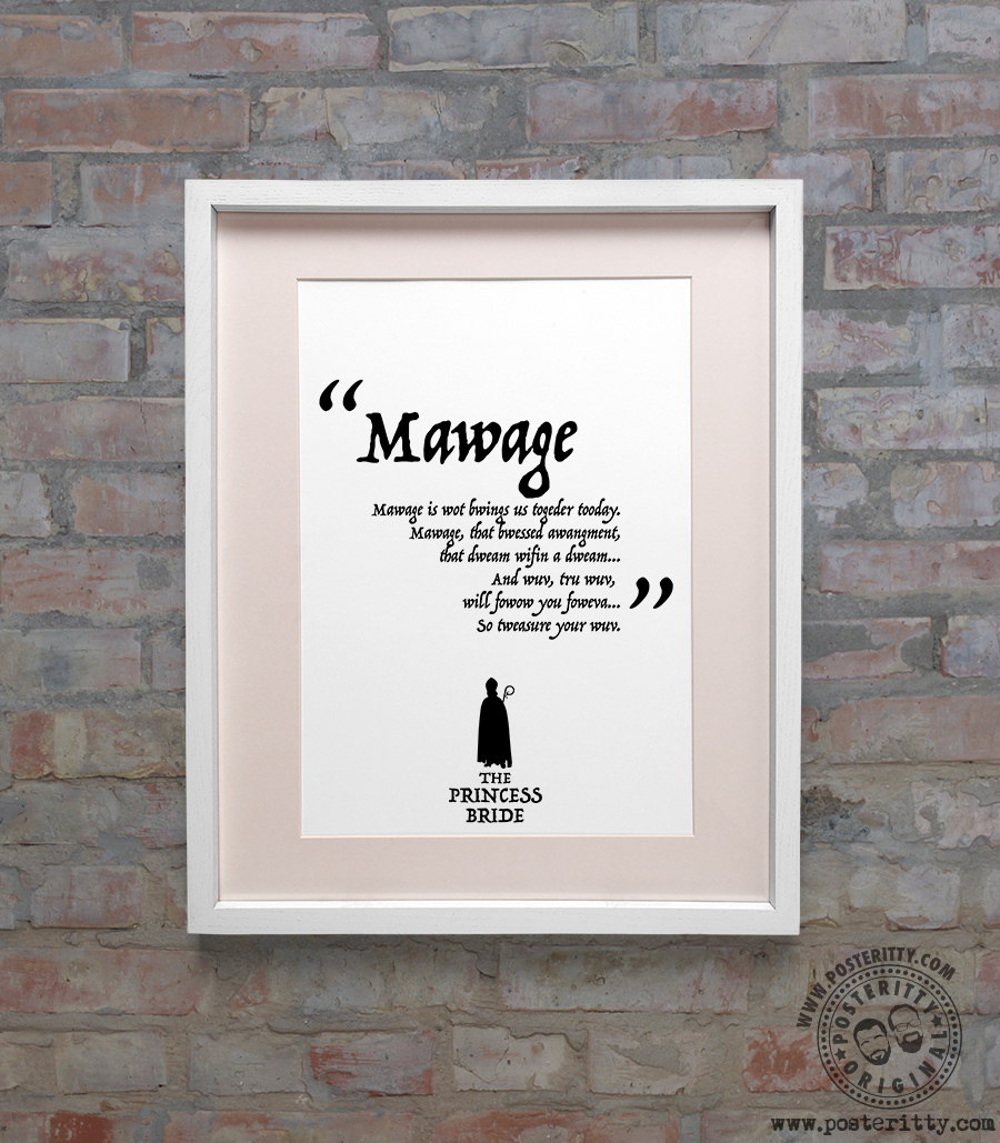 THE PRINCESS BRIDE - Mawage Minimalist Movie Poster Minimal Posteritty ...