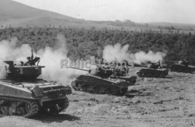 WW2 Picture Photo M4 Sherman tanks firing against German tanks 2635 | eBay