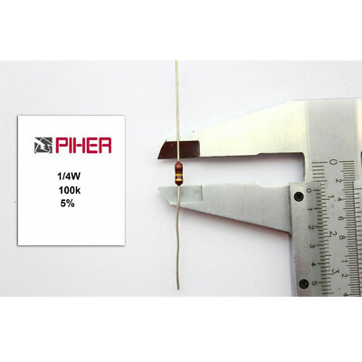 RÉSISTANCE AU PIHER VINTAGE. 1/4W 100K 5 % années 1970 *3 PC* NOS ...