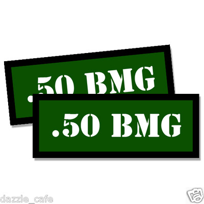 50 BMG Ammo Can Stickers 2x Ammunition Gun Case Labels GREEN Decals 2 ...
