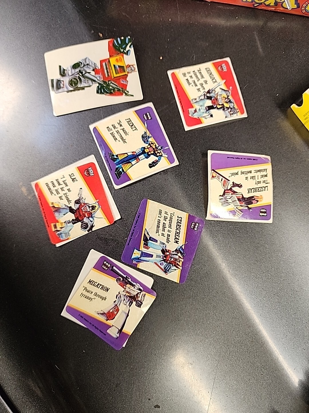 TRANSFORMERS 1985 G1 SERIES 1 HASBRO CARD MOTTO STICKER GRIMLOCK ...