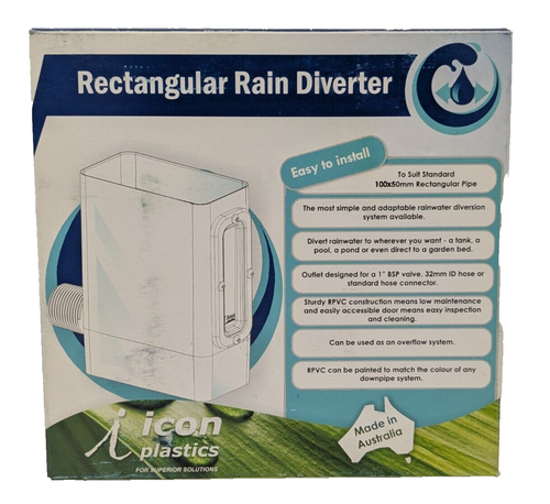 ICON Rectangular Rain Water Diverter For 100x50mm Downpipe | eBay Australia