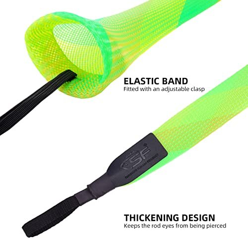 2 Pcs Fishing Rod Covers Rod Sleeve Sock with Lanyard for Fly, Spinning ...