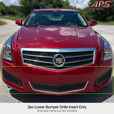 Fits 2013-2014 Cadillac ATS Stainless Black Bumper Mesh Grille Combo | eBay