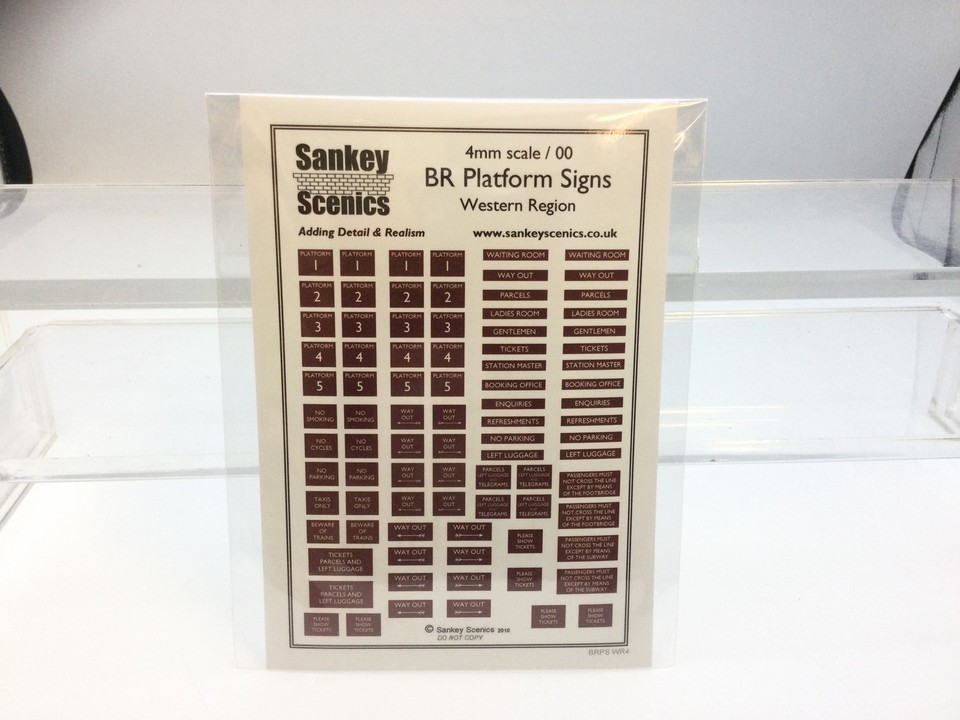 Sankey Scenics BRPS WR4 OO Gauge BR Platform Signs Western Region | eBay