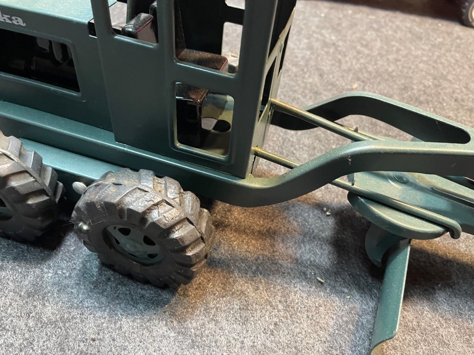 VINTAGE Tonka Road Grader Military Dark Green 6x6 6 Wheel Blade GR2 ...