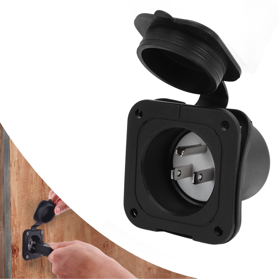 .15 Amp Flanged Inlet Recessed 125V Shore Power Inlet Receptacle Plug ...