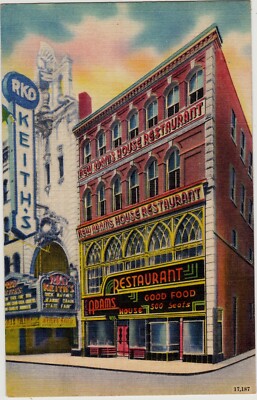 Boston, Mass. Postcard Keiths RKO New Adams House Restaurant c. 1940s ...