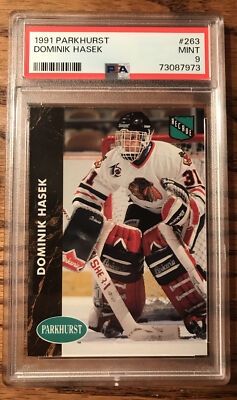 1991 Parkhurst Dominik Hasek #263 French Rookie Card Graded PSA 9 Mint ...