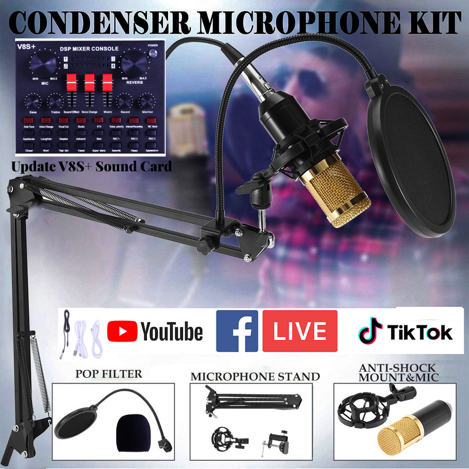 Condenser Microphone BM800 Podcast Music Mixer Equipment Home Studio ...