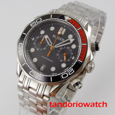 BLIGER 41mm quartz movement sapphire glass date indicator chronograph ...