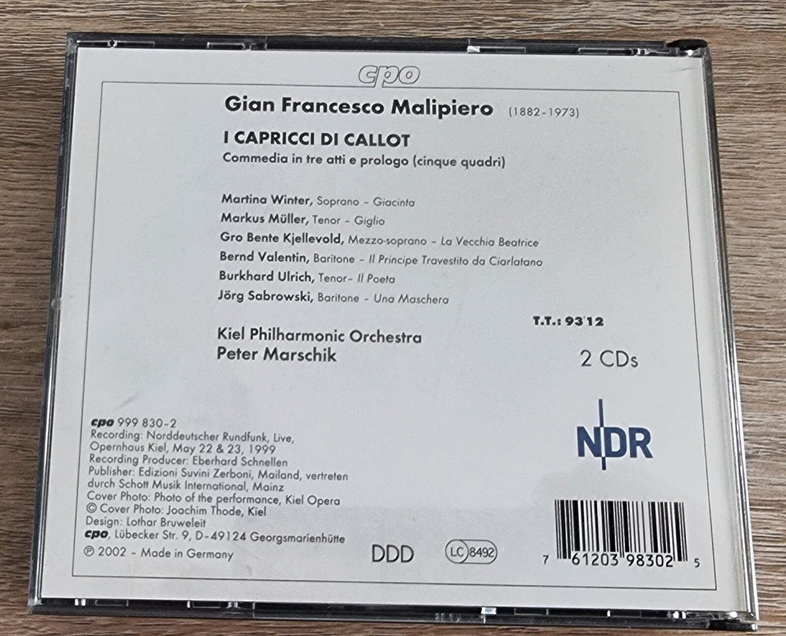 Gian Francesco Malipiero - : I Capricci di Callot (2002) for sale ...