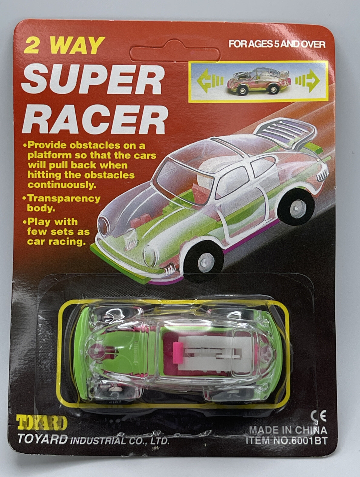 2 Way Super Racer VINTAGE FRICTION CAR TOY Transparency Body 6001BT | eBay