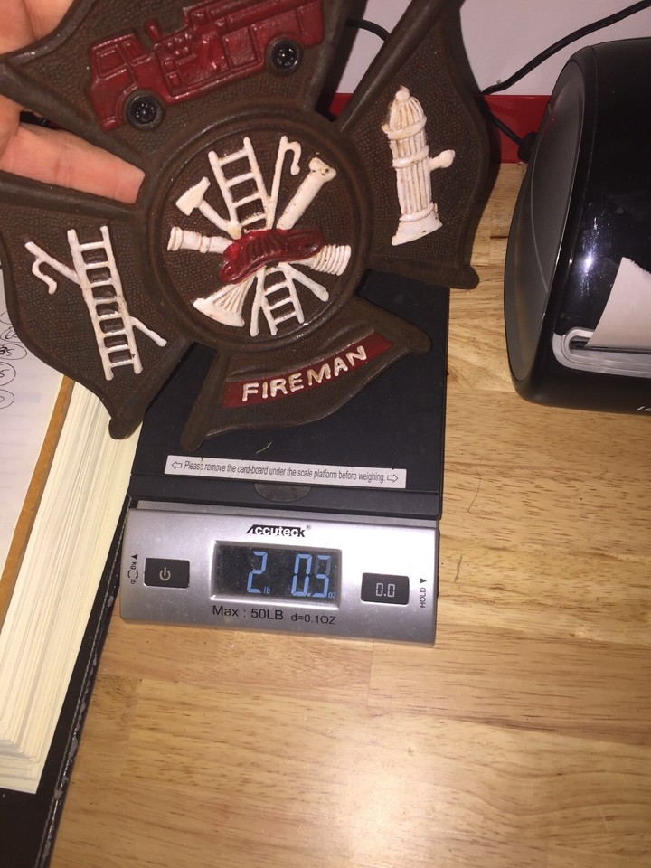 Fire Chief Plaque Sign Fireman Cast Iron Metal Plaque Firefighter ...