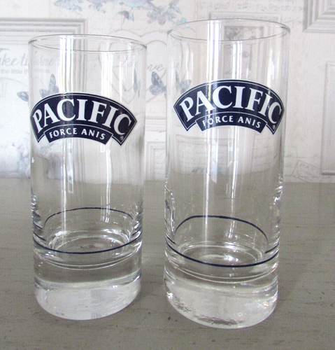 Ensemble de 2 verres Pacific Force Anis avec trait doseur Logo blanc et ...