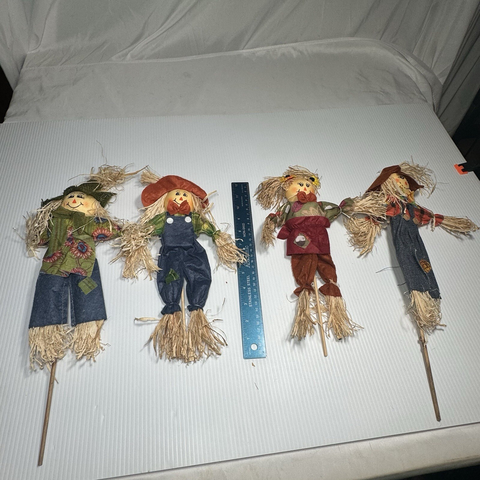 LOT OF 4 NEW CRAFT STYLE SCARECROWS 12 Inches | eBay