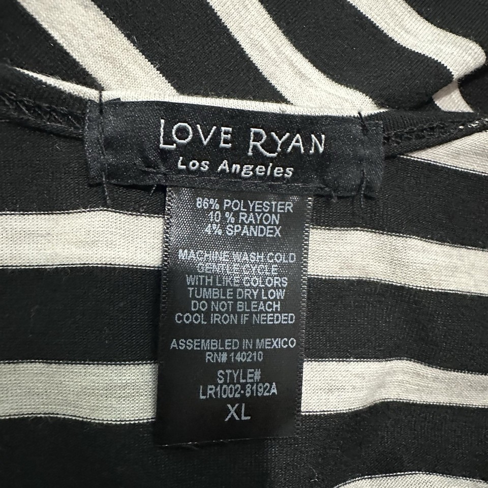Love Ryan Los Angeles Womens Cardigan Duster XL Tan Black Stripe Rayon ...