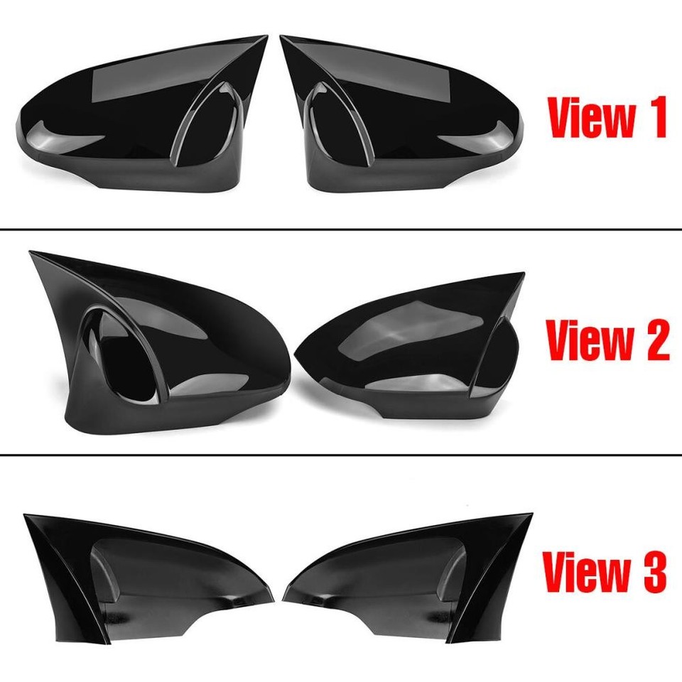 Glossy Black Add-on Rear View Side Mirror Cover Cap For Toyota Camry ...