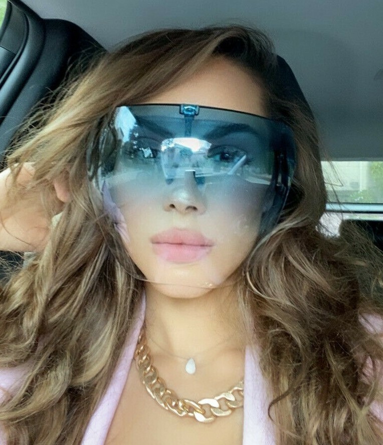 OVERSIZED Huge Big MASK SHIELD FULL FACE Polarized Large MIRROR ...