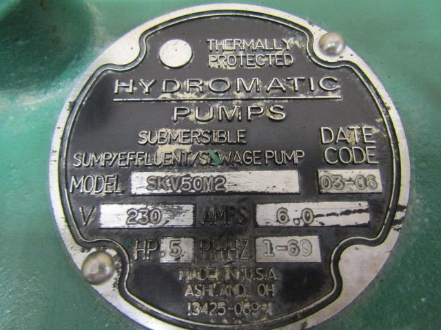 Hydromatic SKV50M2 Submersible Sewage Pump 1/2 HP 230V 1PH | eBay