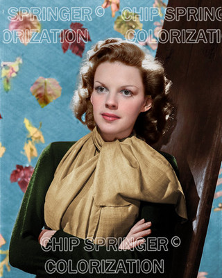 JUDY GARLAND Falling Leaves background | 8x10 Sexy COLOR Photo by CHIP ...