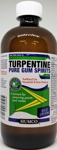 100 Pure Gum Spirits of Turpentine 16 Oz by HUMCO Natural Turps USA for ...