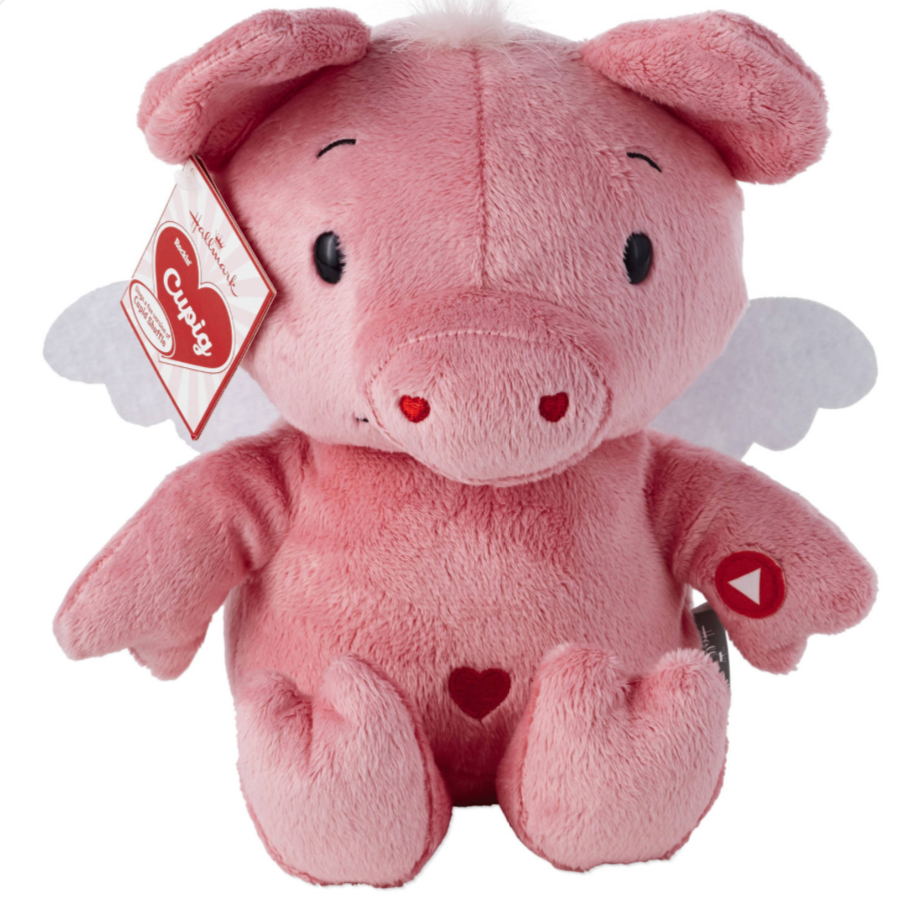 Hallmark Rocking Cupig Plush Stuffed Animal Sound & Motion Pig Cupid ...
