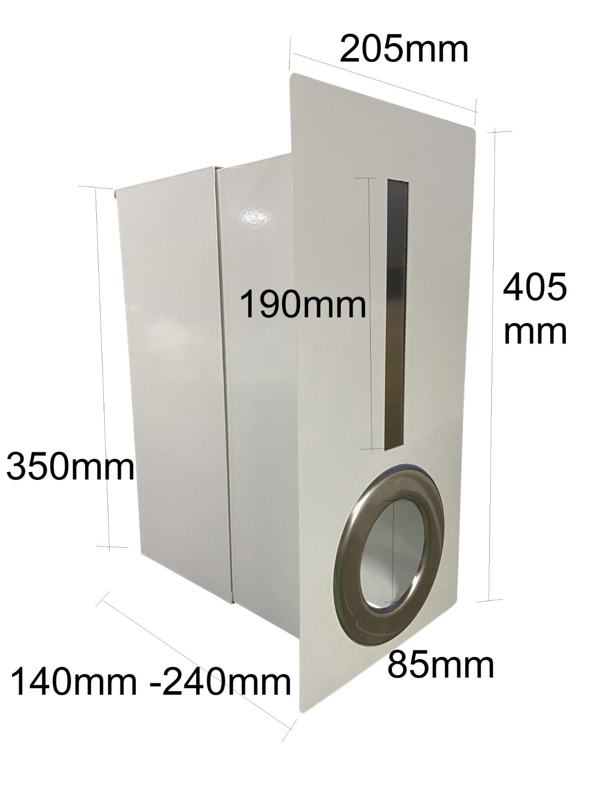 Hamptons Style Letterbox Grey Black White Extendable fits all fences ...