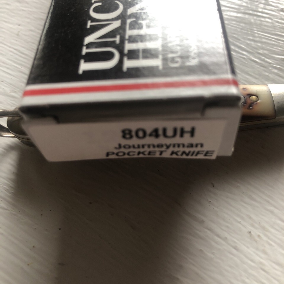 NOS Schrade USA Uncle Henry 804UH Journeymen Jigged Staglon Handles ...