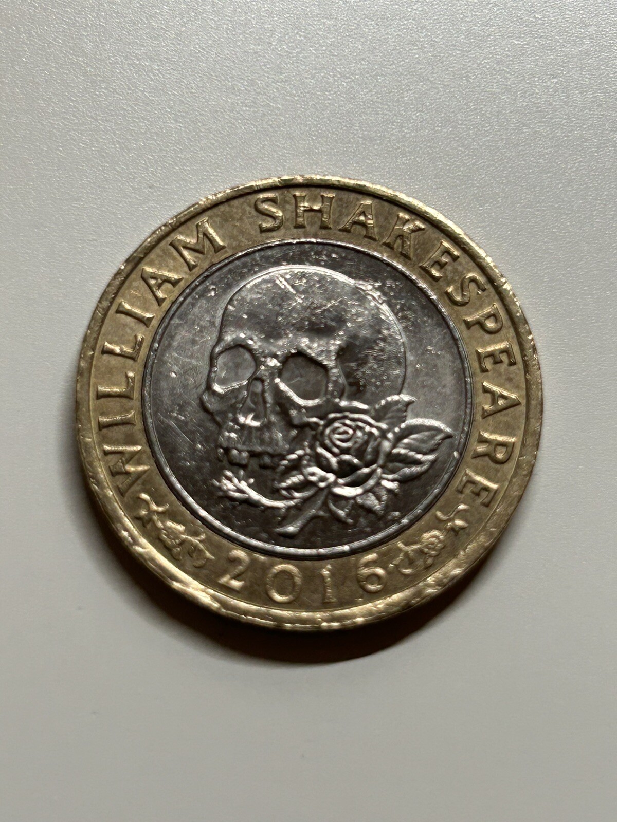 Rare Coin William Shakespeare 2016 Original ERROR Two Pound Skull ...