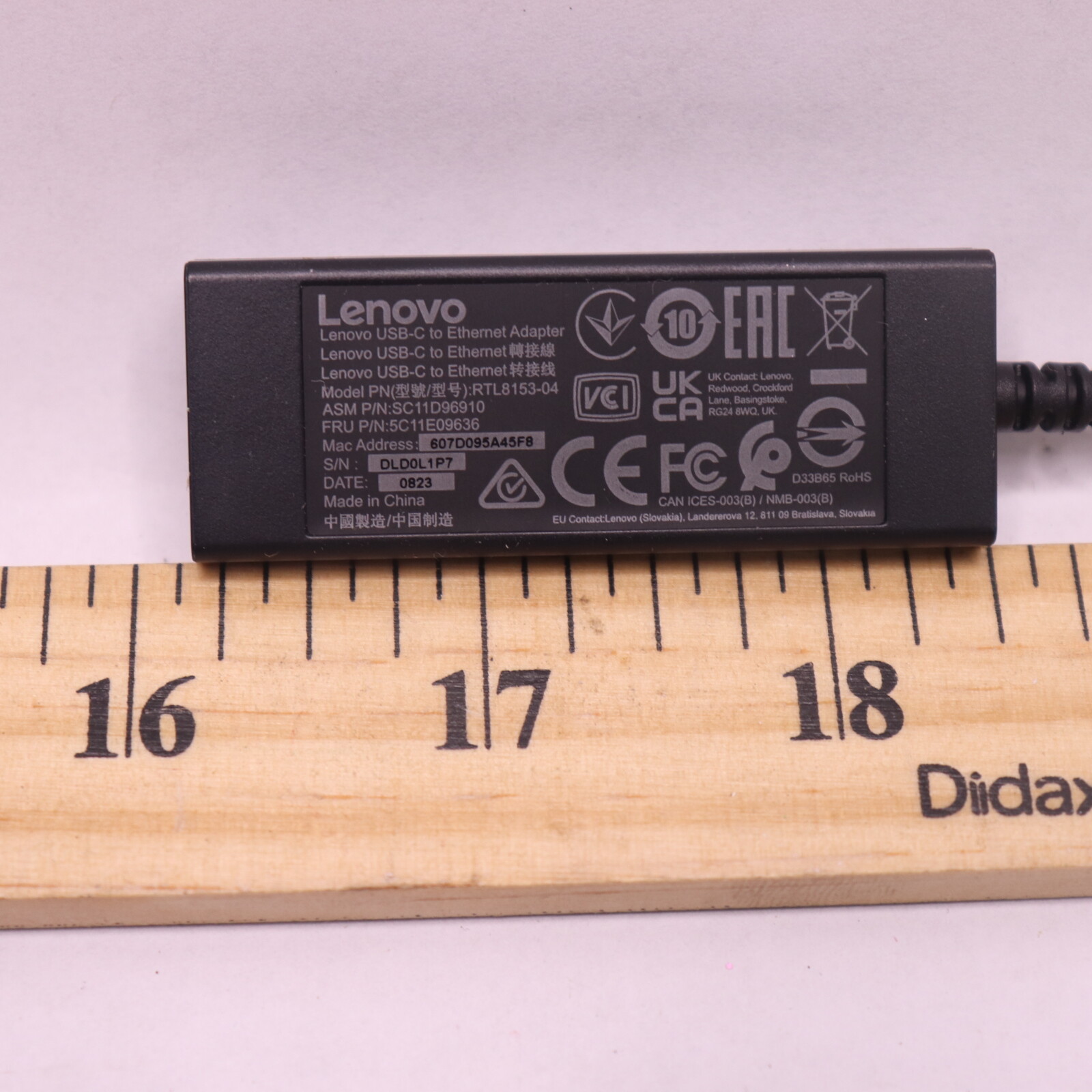 Lenovo Gigabit Ethernet Network Adapter USB-C RTL8153-04 for sale ...