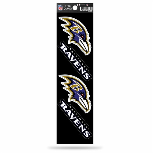 Baltimore Ravens Decal Car Sticker The Quad 4 Pack Stickers Set ...