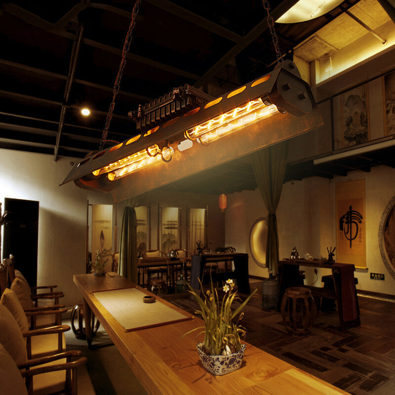 Rustic Steampunk Ceiling Light Vintage Iron Island Pendant Lamp for ...