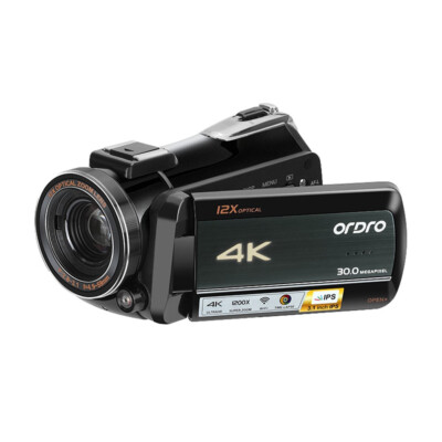 4K Digital Video Hd Camera 12X Optical Zoom Recorder Black DV Camcorder ...