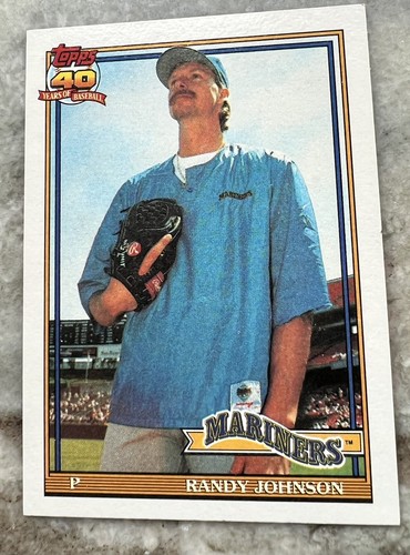 1991 Topps - #225 Randy Johnson Pink Stain Error Card | eBay