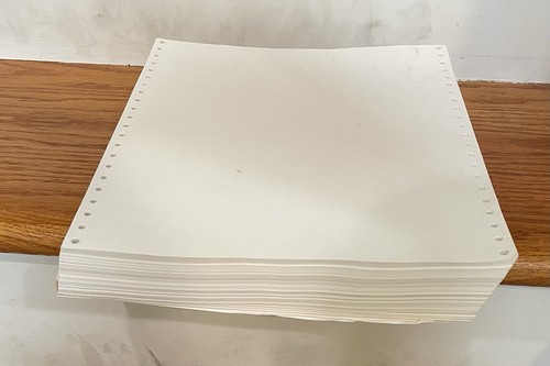320 Sheets Continuous Fan-Fold Dot Matrix Tractor Feed Printer Paper 9 ...