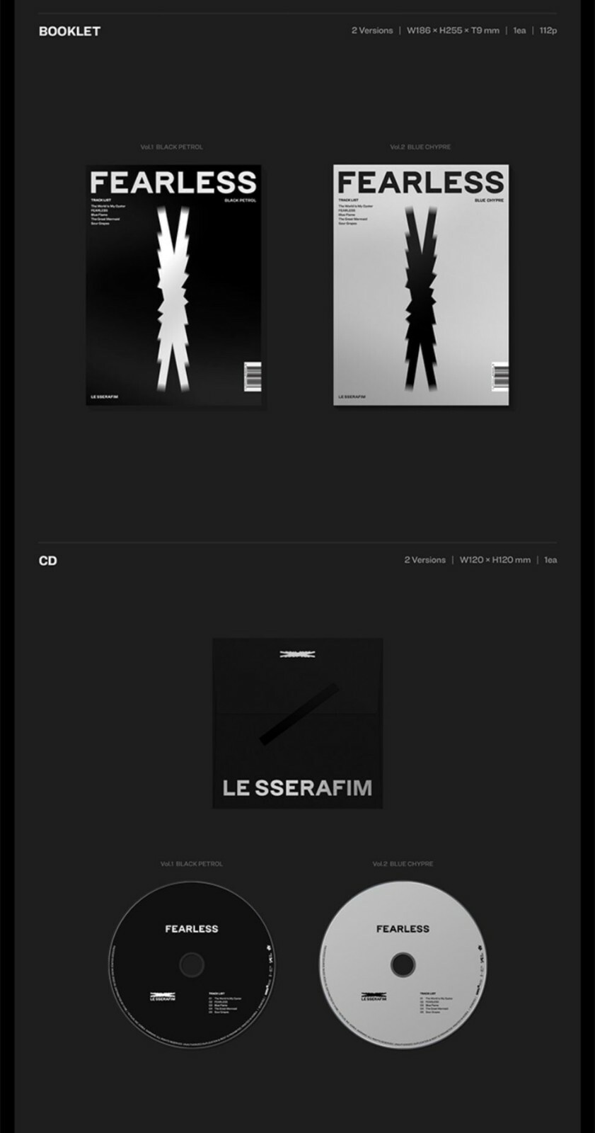 LE SSERAFIM LESSERAFIM FEARLESS 1ST MINI ALBUM K-POP CD + PHOTOCARD ...