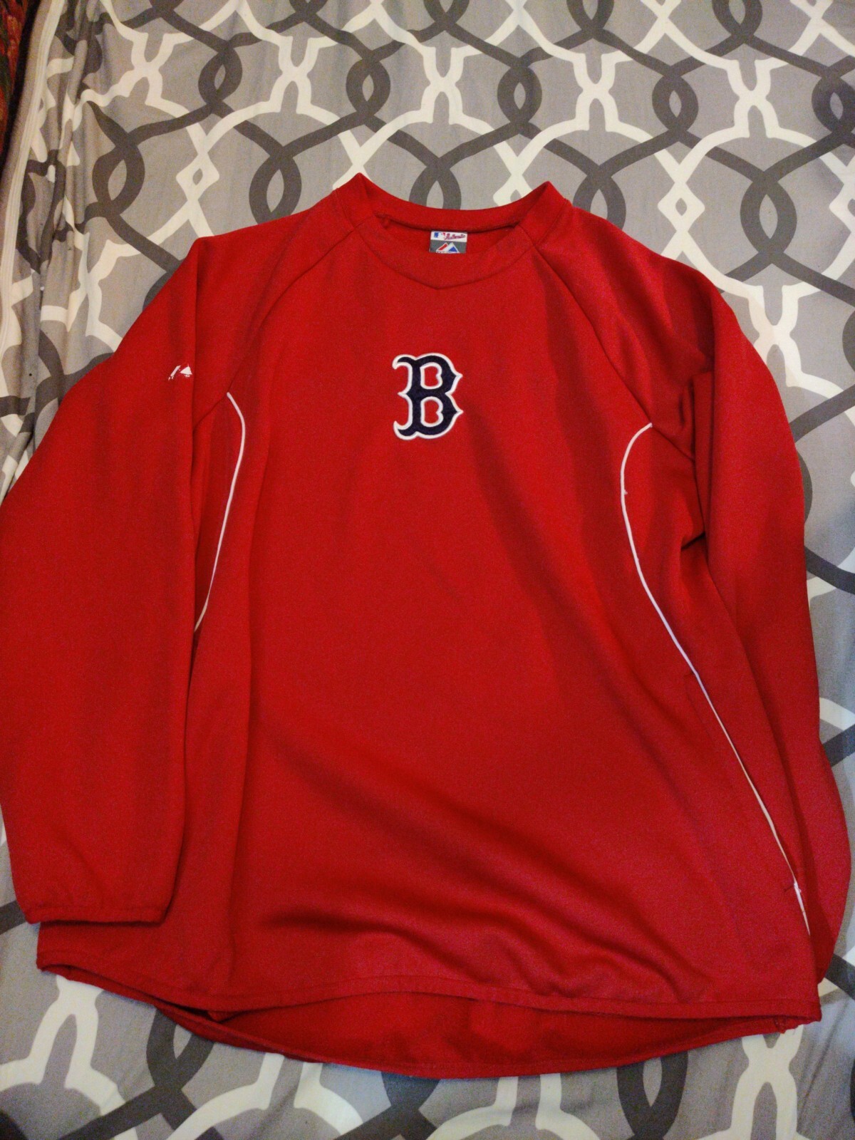 Majestic MLB Boston Red Sox Long Sleeve Thermal BP Top Shirt RED LARGE ...