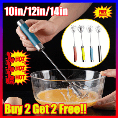 Easy Whisk Semi Automatic Stainless Whisks Hand Push Egg Beater Milk ...