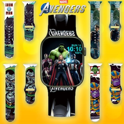 Marvel Avengers Strap for Apple Watch All Series iWatch 49 45 44 42 41 ...